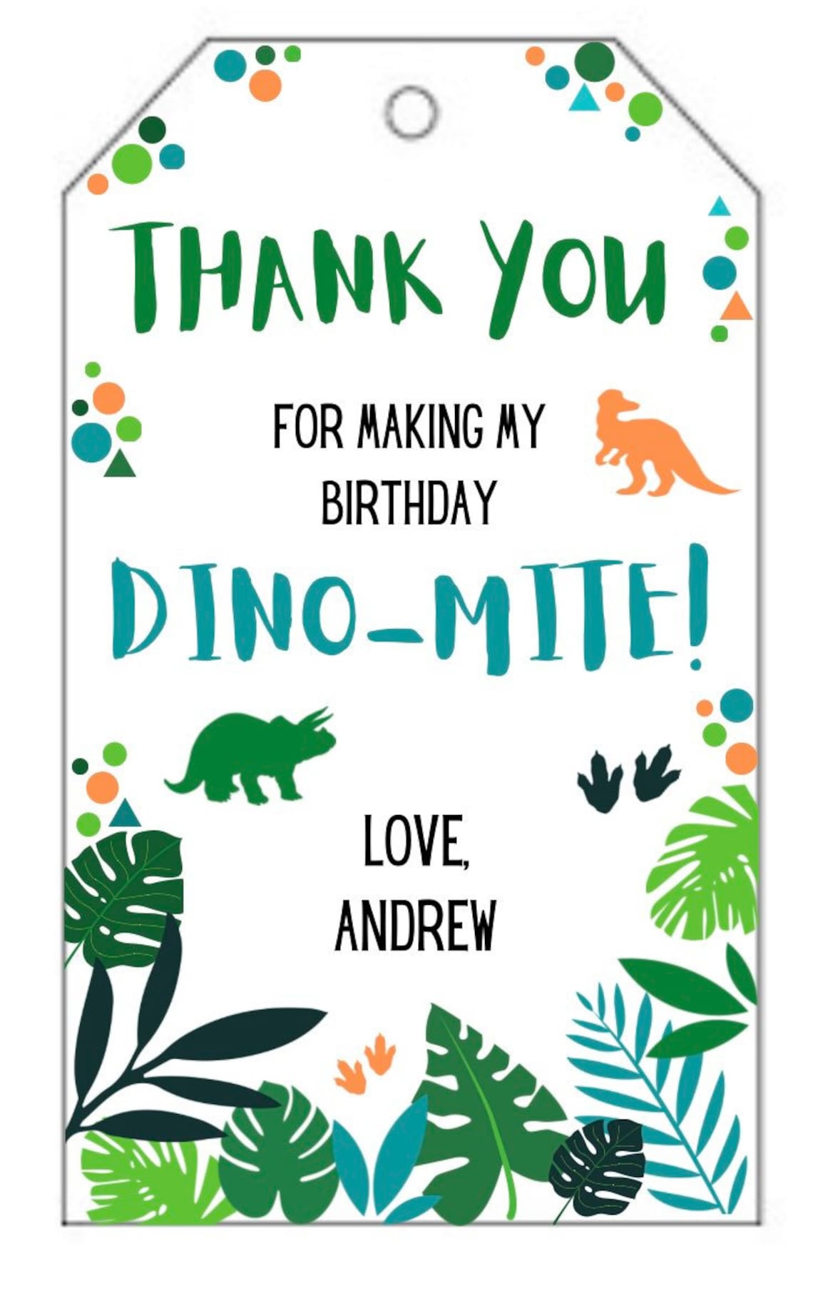 Editable Dinosaur Favor Tag, Dinosaur Birthday Gift Tag, Editable Favor ...