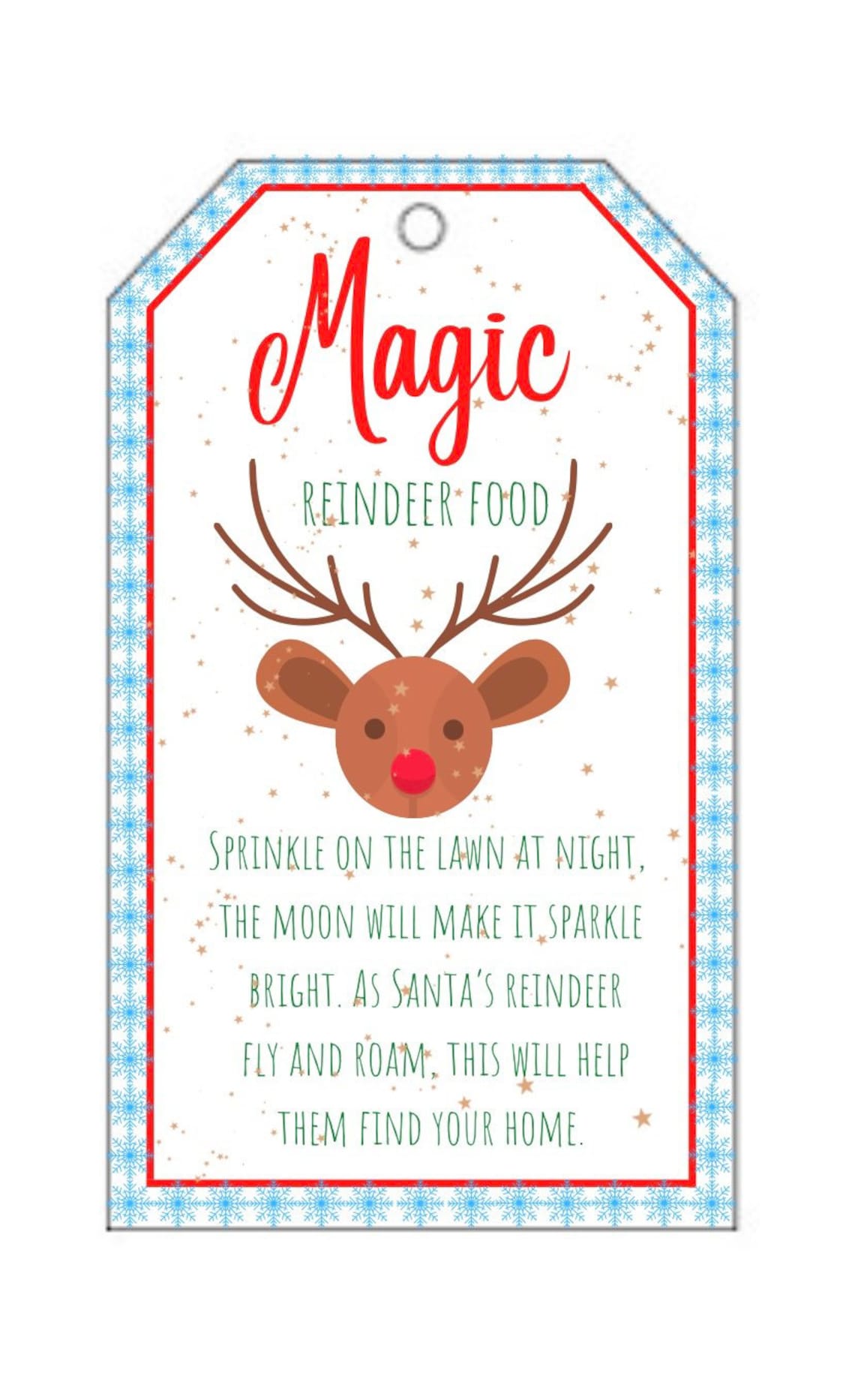 Reindeer Food Tags Santa's Reindeer Food Tags Magic - Etsy