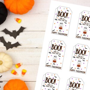 Boo Here is a Treat for You Halloween Candy Tag. 9 Printable Favor Tags ...