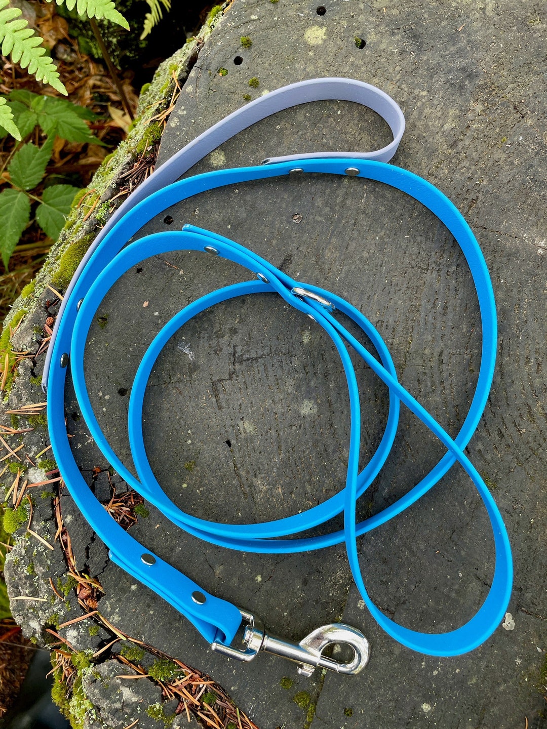 Waterproof Vegan Leather Two-tone Biothane Dog Leash With - Etsy