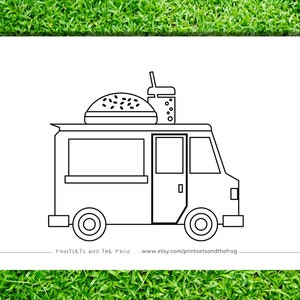 Childrens Food Truck Colouring Pages, Kids Digital Download Coloring ...