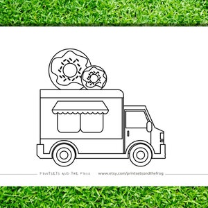 Childrens Food Truck Colouring Pages, Kids Digital Download Coloring ...