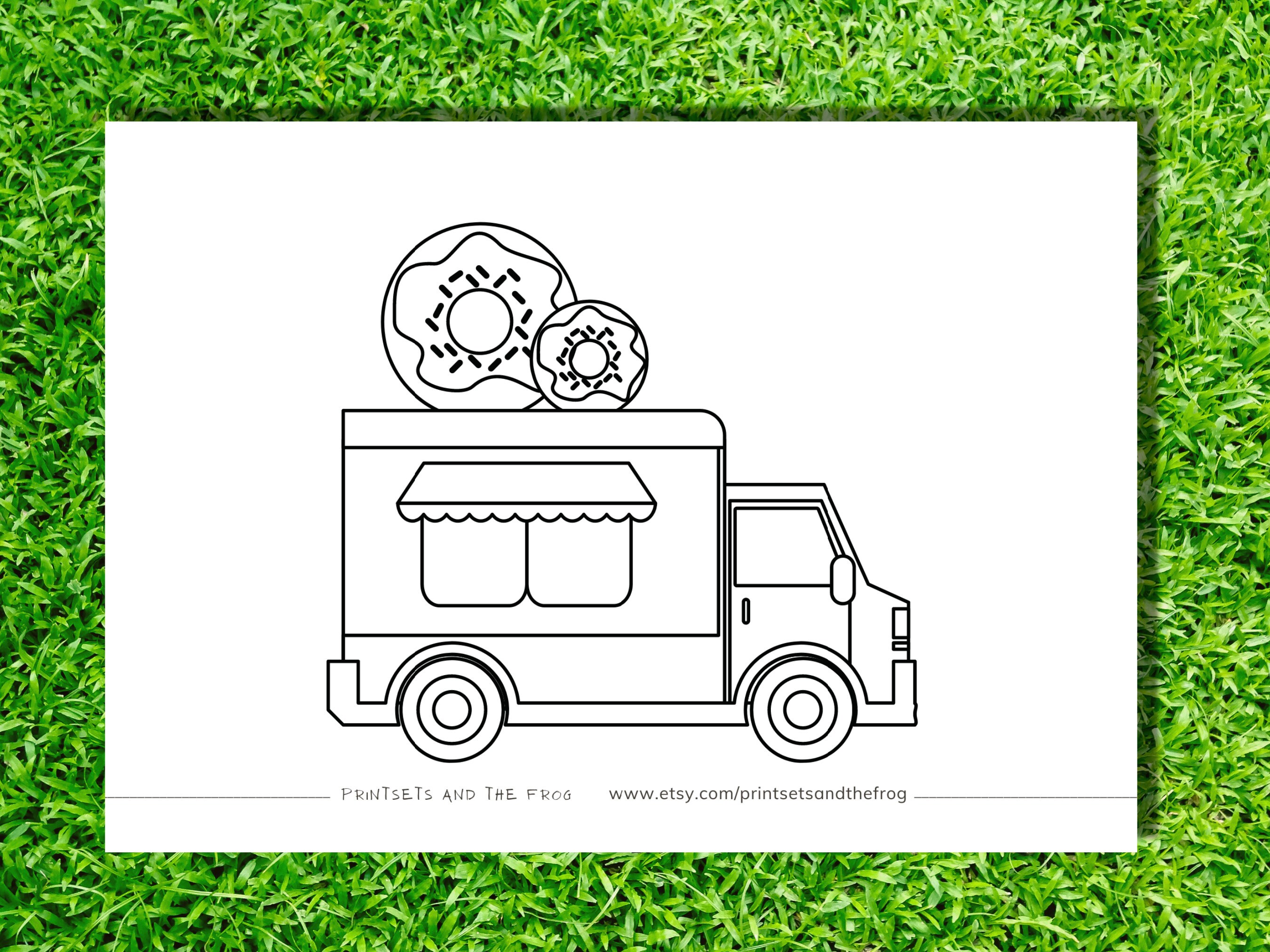 Childrens Food Truck Colouring Pages, Kids Digital Download Coloring ...