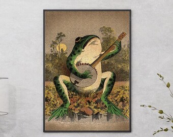 Frog Playing Banjo Print - Etsy