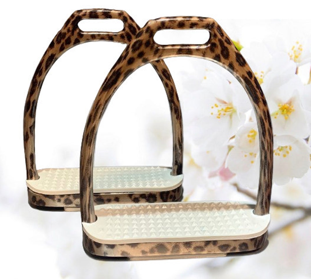 Hydro Dipped English Stirrup Irons, Leopard - Etsy
