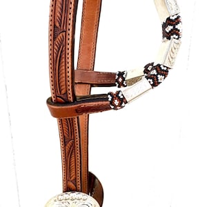 Tan Beaded Headstall - Etsy