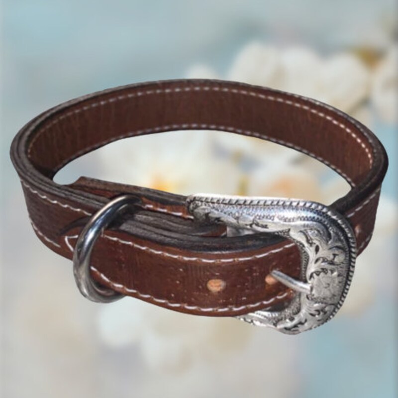 Brown Leather Collar - Etsy