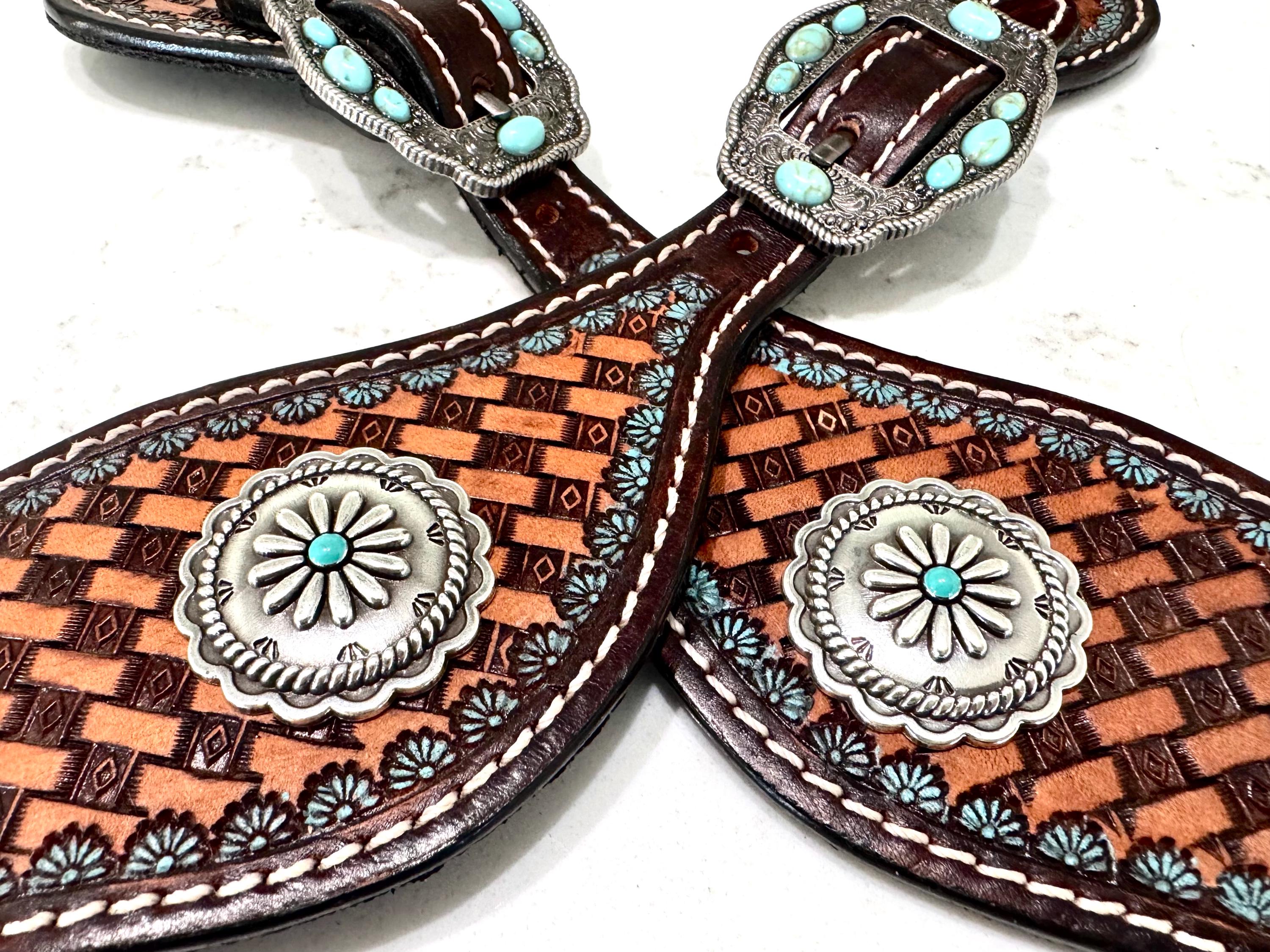 Ladies Tooled Leather Spur Straps - Etsy