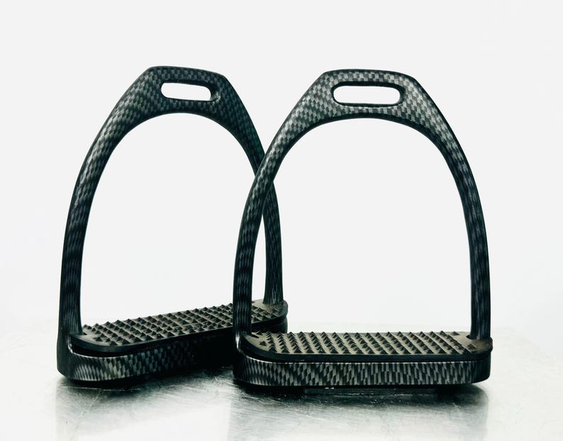 Hydro Dipped Carbon Fiber Print English Stirrup Irons - Etsy