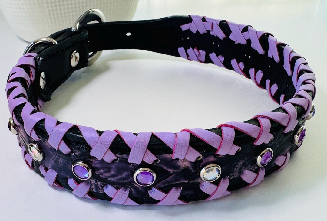 Purple Kangaroo Laced Dog Collar - Etsy