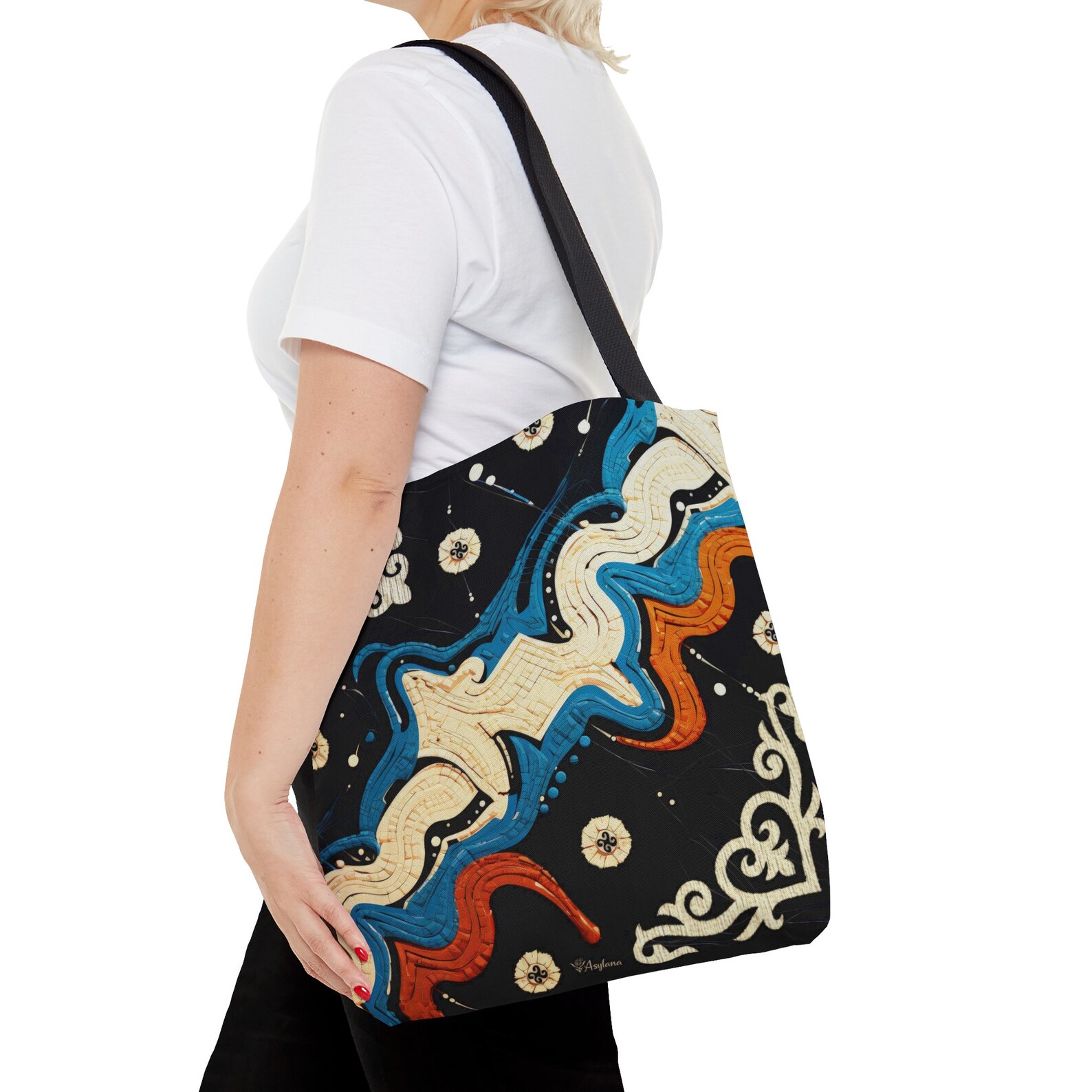 ASYLANA Tote Bag Based on Qazaq Art With Ethnic Patterns of Kazakhstan ...