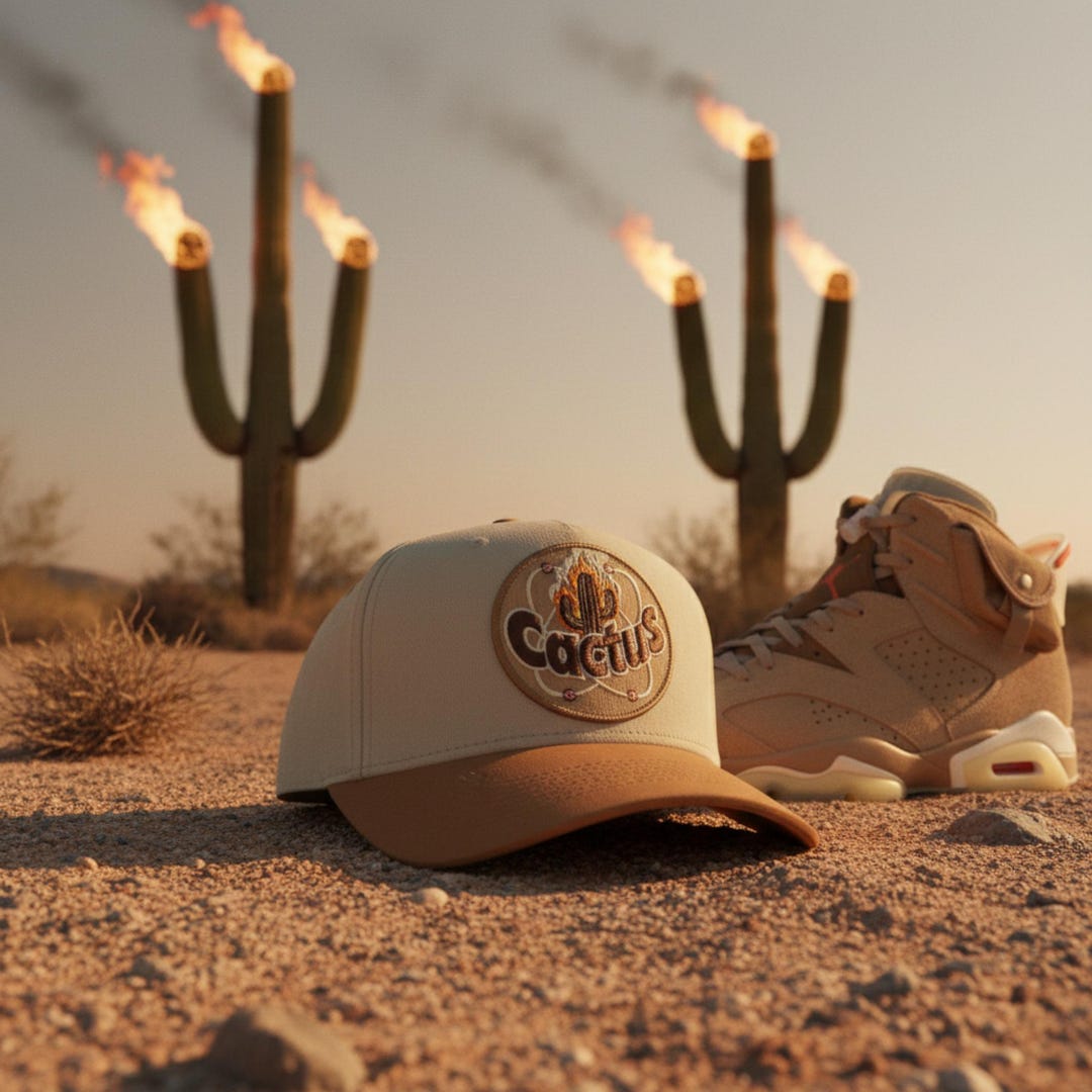 Tan/burnt Orange Cactus Snapback Hat for British Khaki J6 READ ...