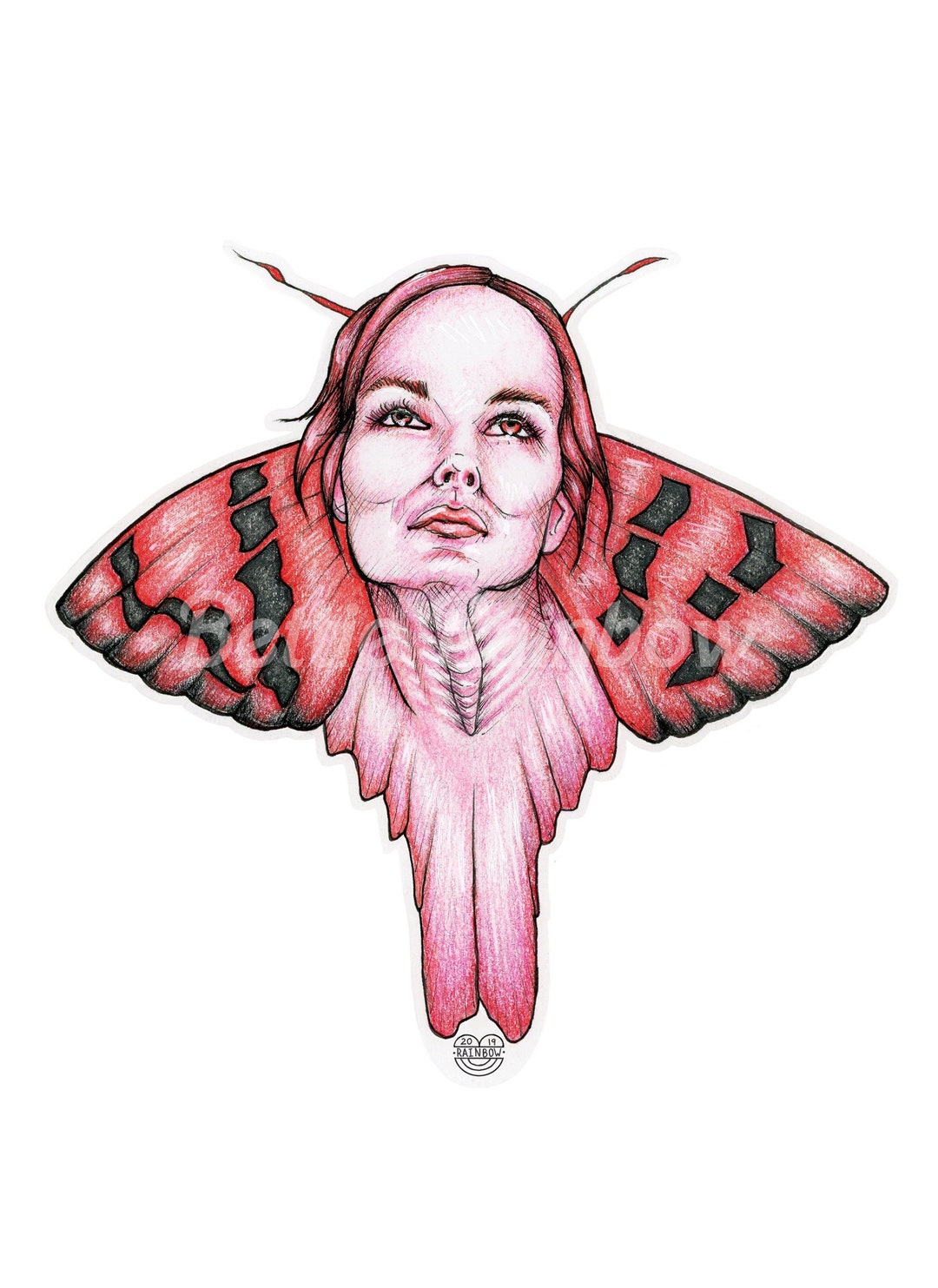 Red Skipper Butterfly Lady 5x7 Art Print - Etsy