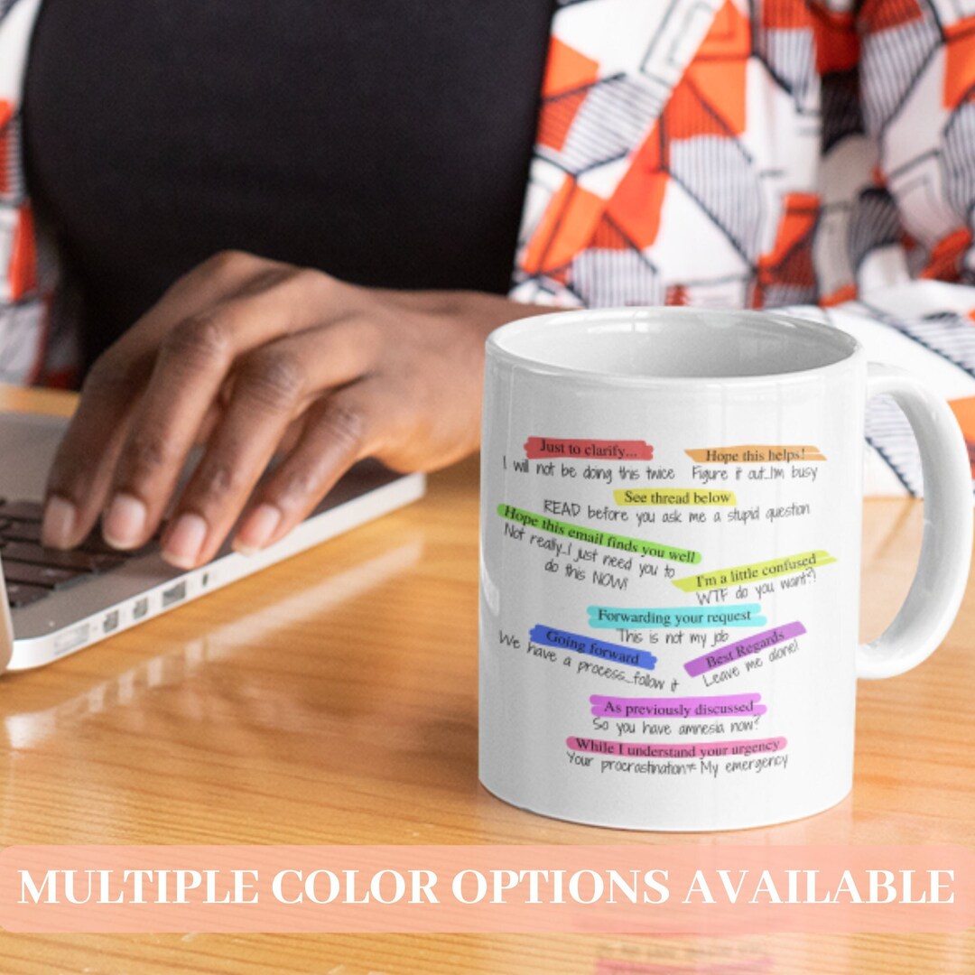 11oz or 15oz Funny Corporate Email Cheat Sheet Coffee Mug, Email Lingo ...