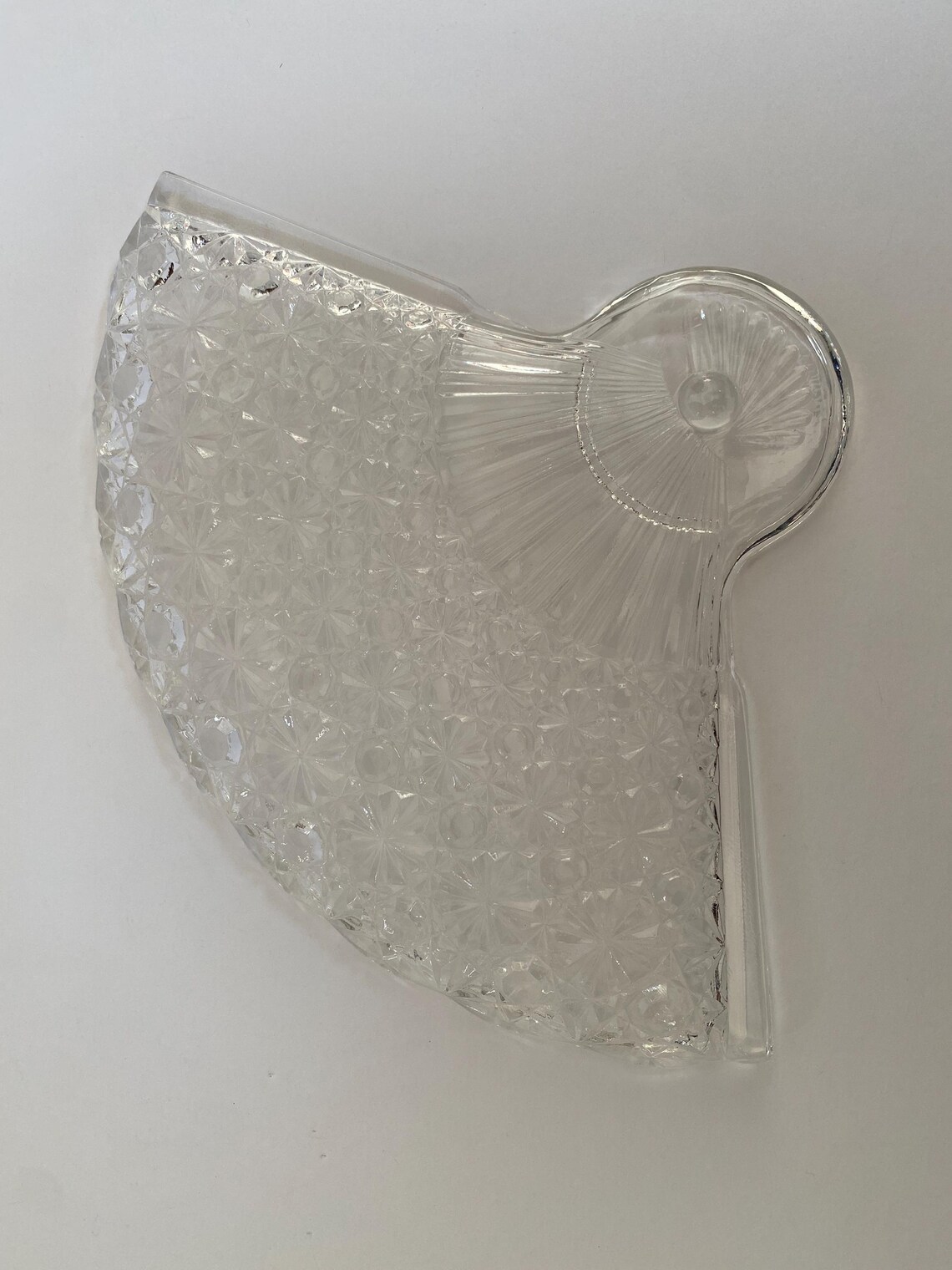 Vintage Clear Pressed Glass Fan Dish - Etsy