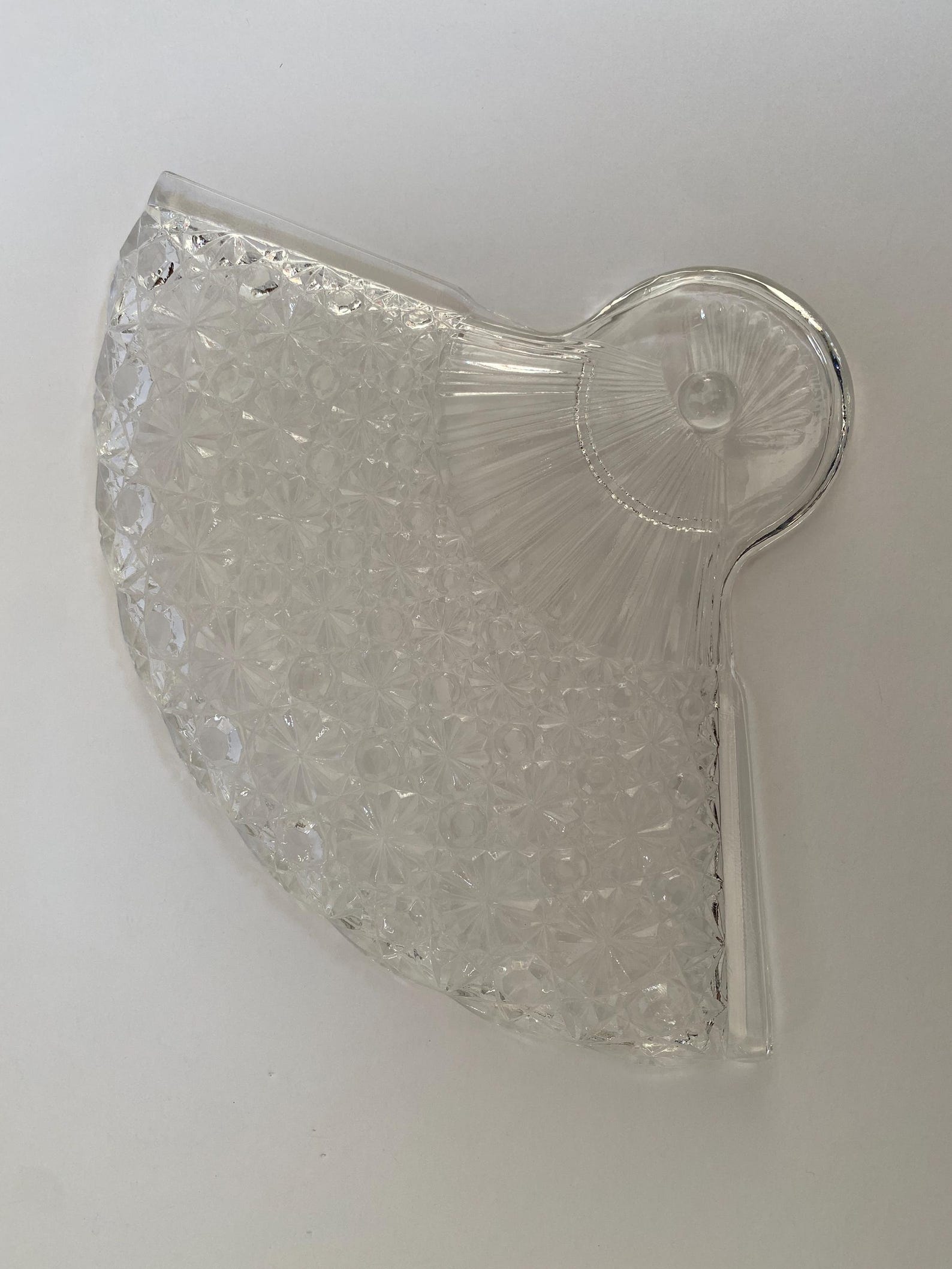 Vintage Clear Pressed Glass Fan Dish - Etsy