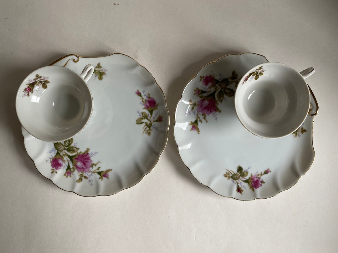 Vintage Porcelain Roses Snack Plate Teacup Registered USA Celebrate ...