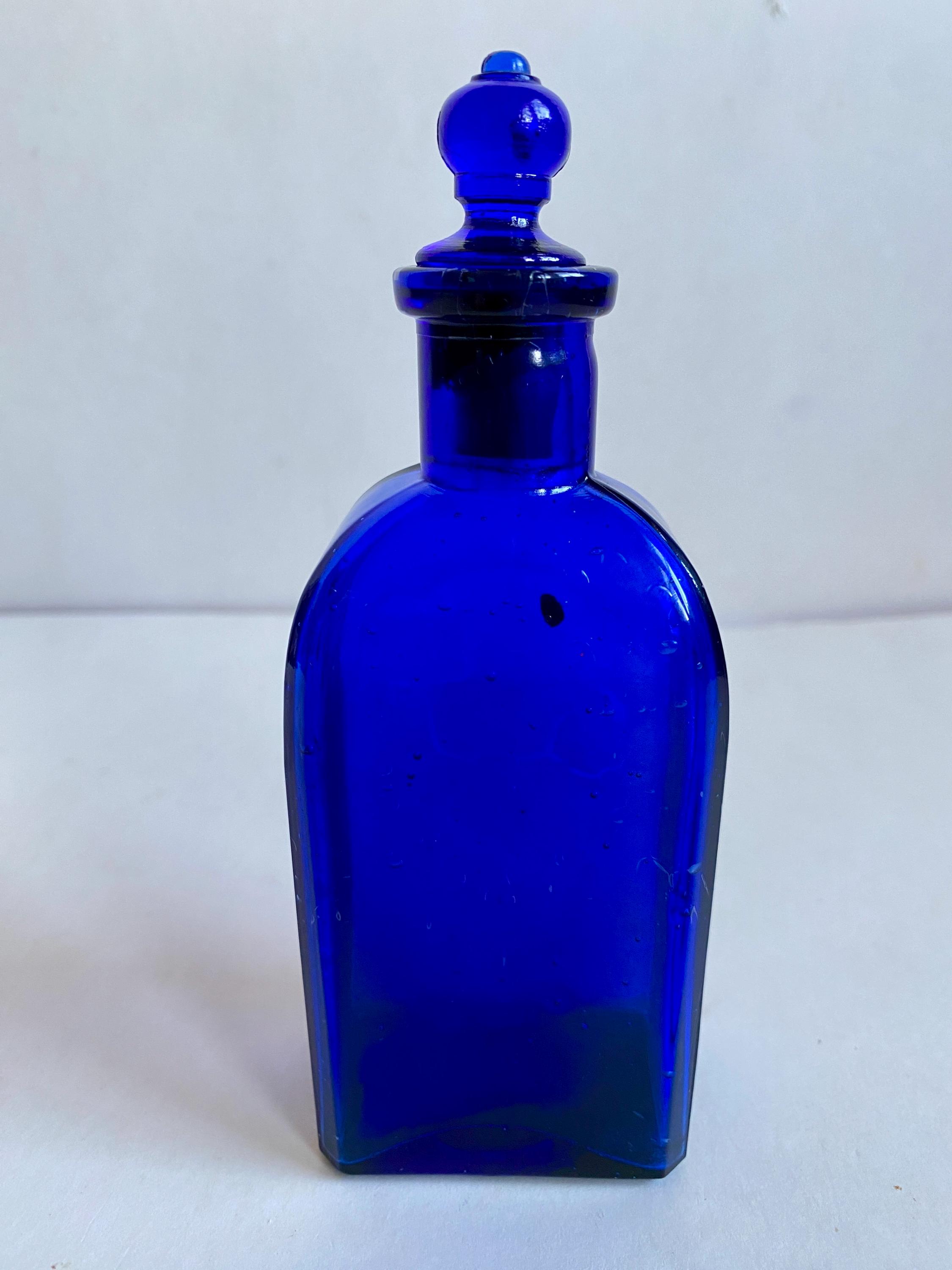 Vintage Cobalt Blue Apothecary Bottle - Etsy
