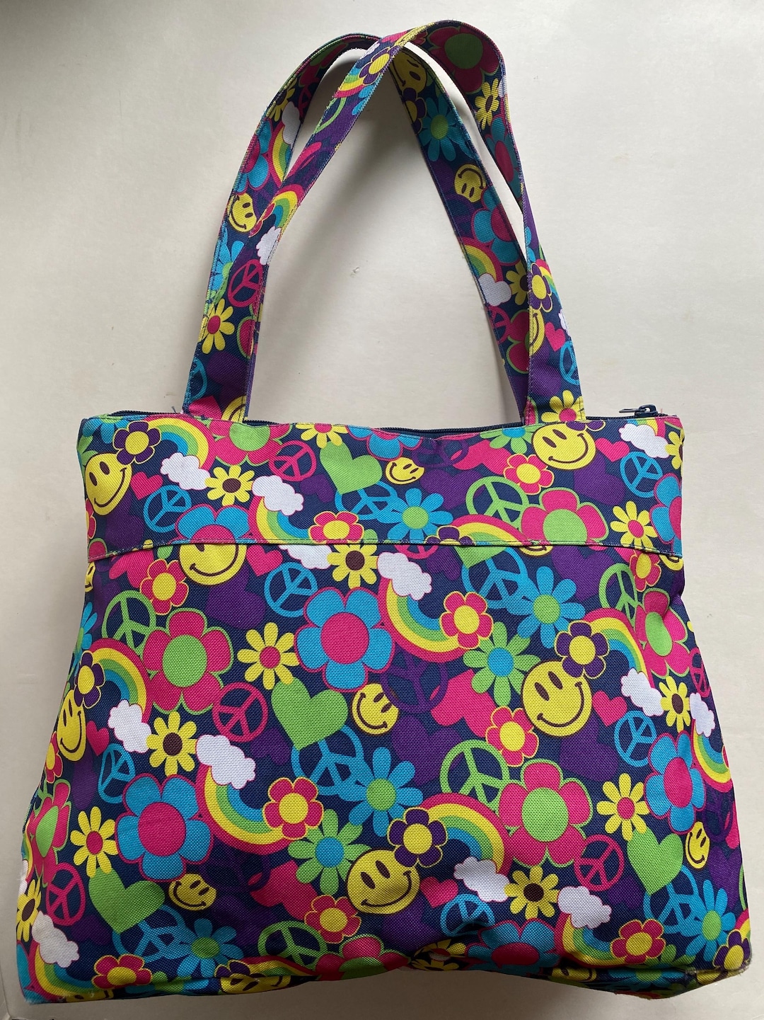 Vintage Dickies Tote Bag With Handles Colorful Peace & Love Pattern - Etsy