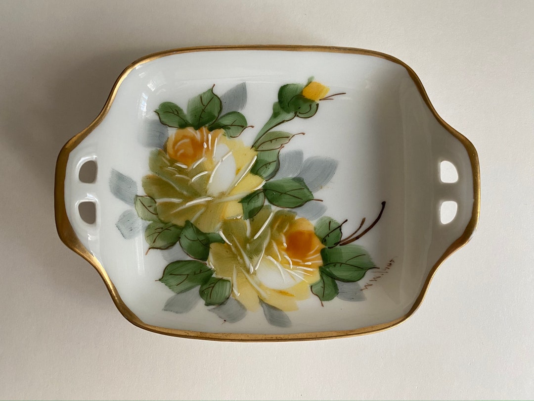 Walter Wilson Hand Painted Signed Rose Dish - Etsy