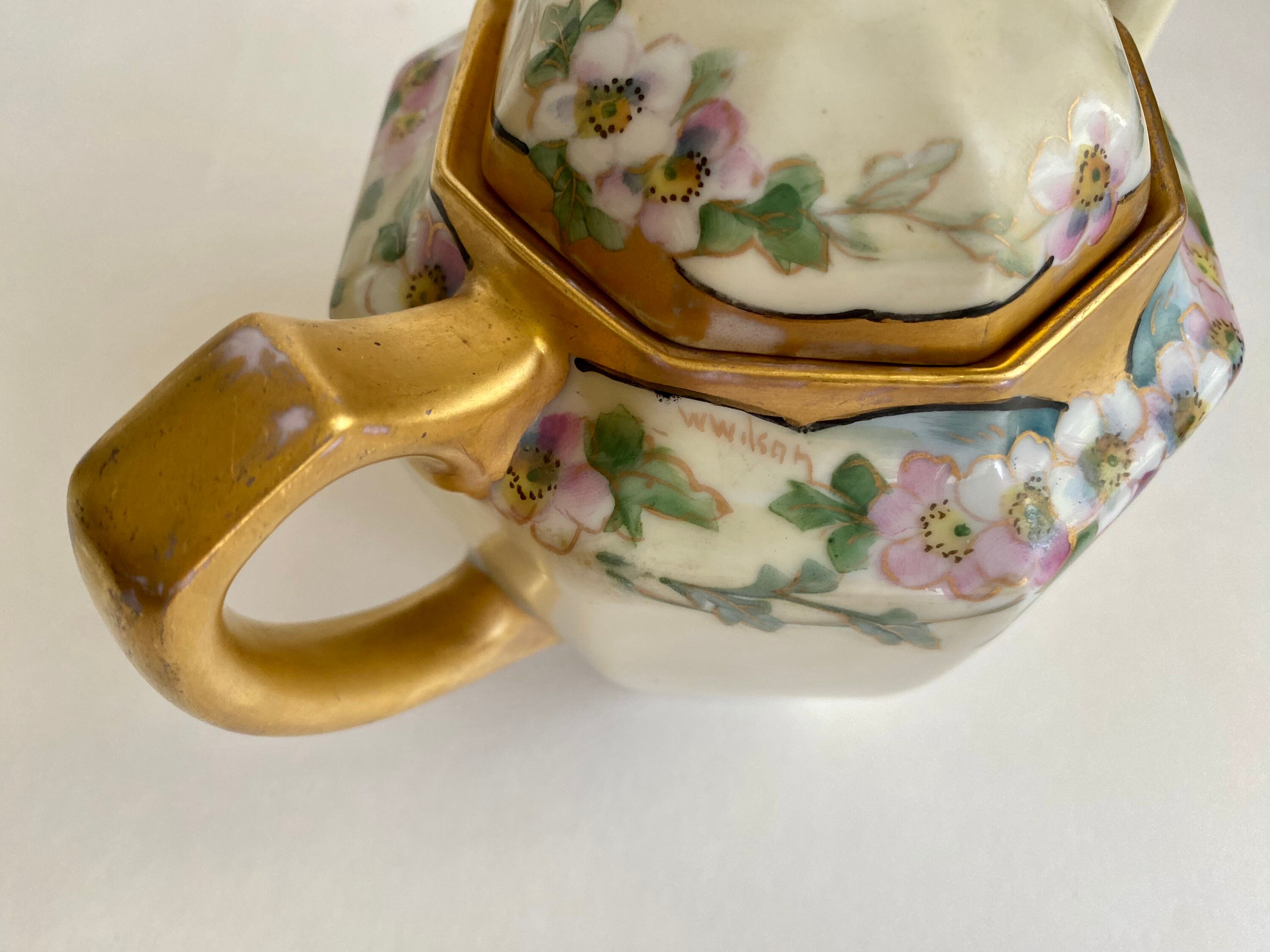 Vintage Walter Wilson Hand Painted Floral Teapot - Etsy