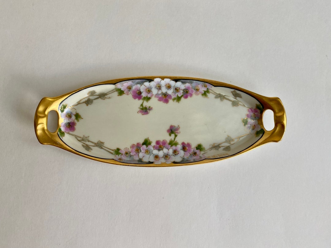 Vintage Walter Wilson Hand Painted Signed Floral Dish - Etsy