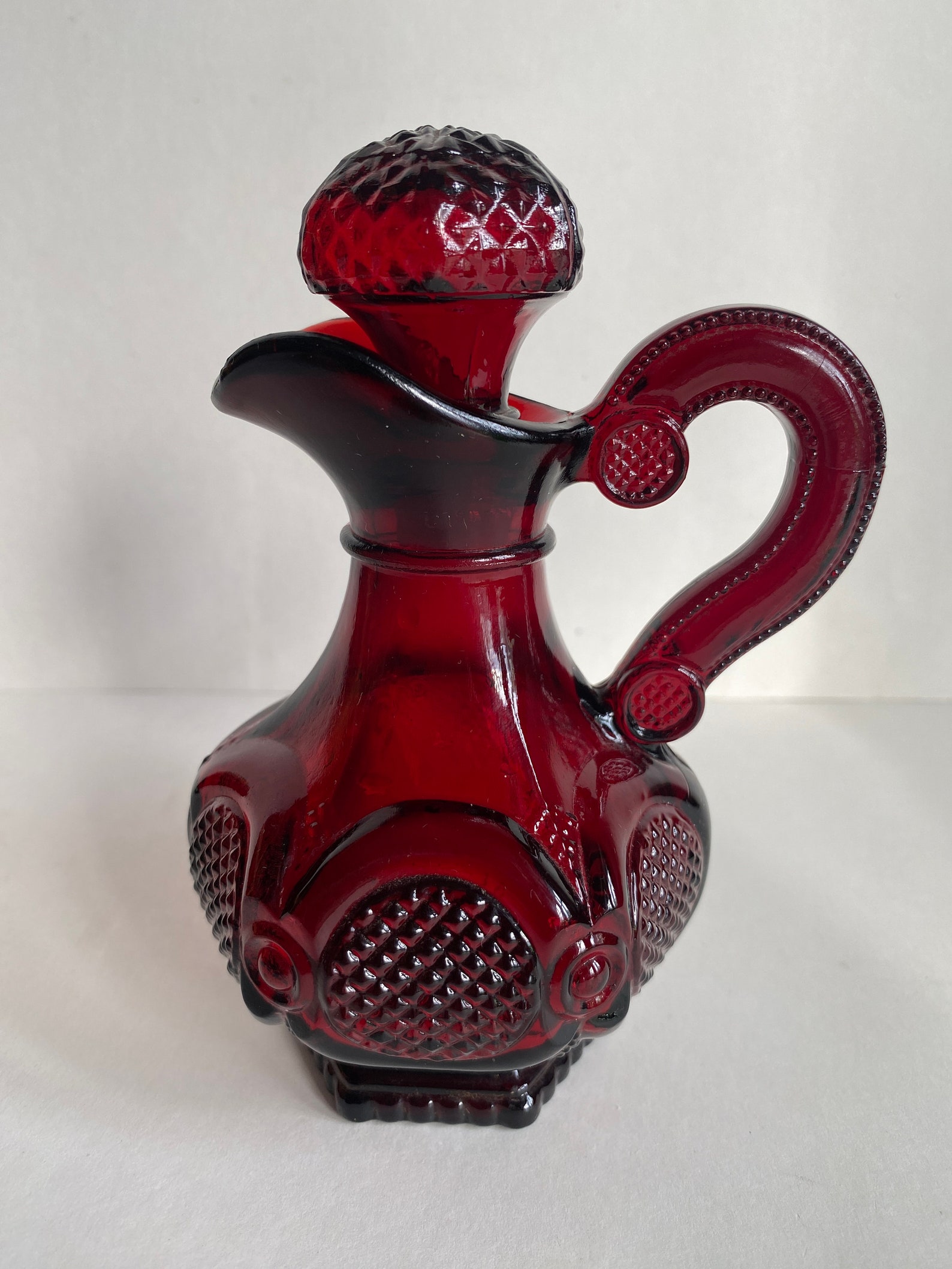 Vintage Avon Ruby Red Cut Glass Curette - Etsy