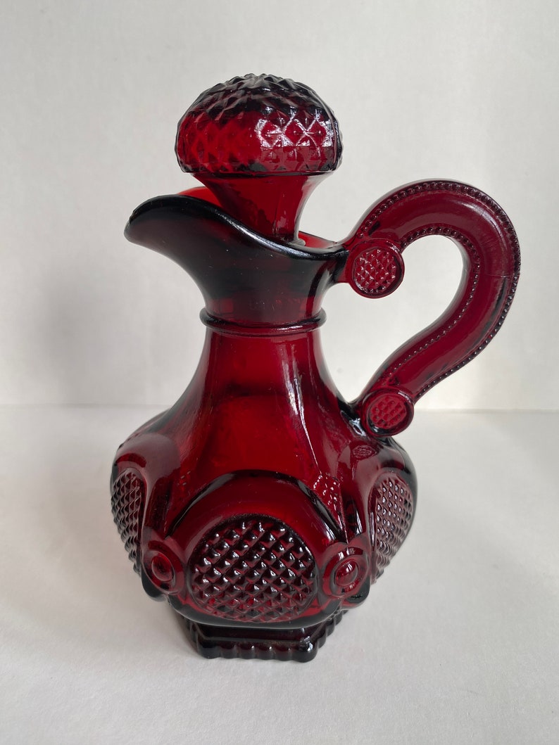 Vintage Avon Ruby Red Cut Glass Curette - Etsy
