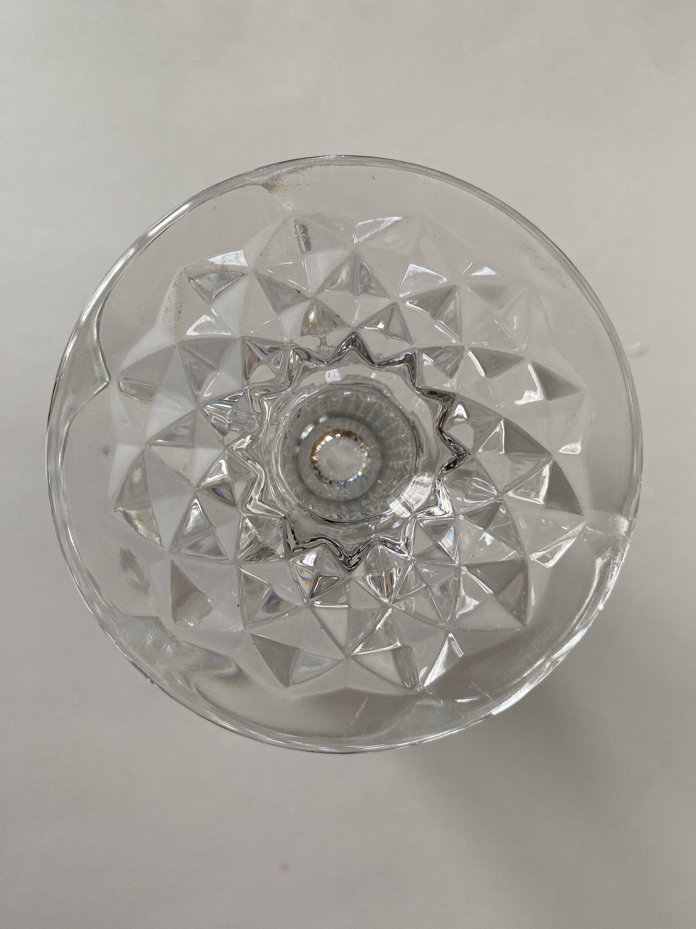 Vintage Diamond Cut Clear Glass Vase - Etsy