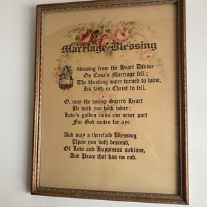 Vintage Marriage Blessing Poem Framed - Etsy
