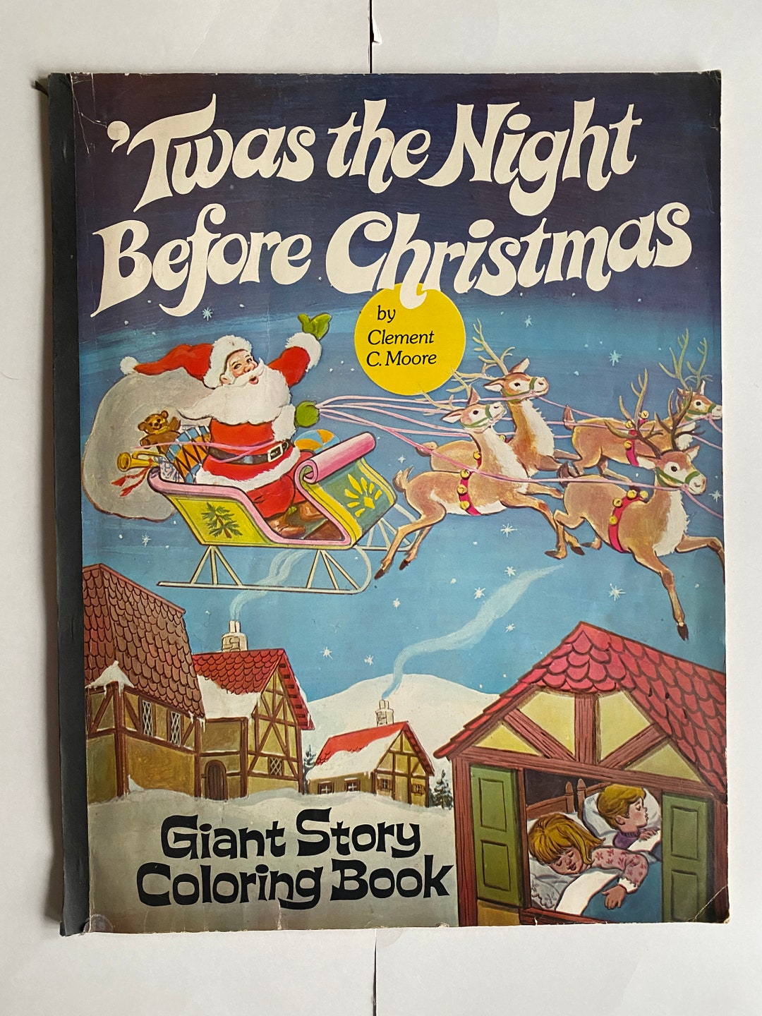Vintage Twas the Night Before Christmas Giant Story Coloring - Etsy