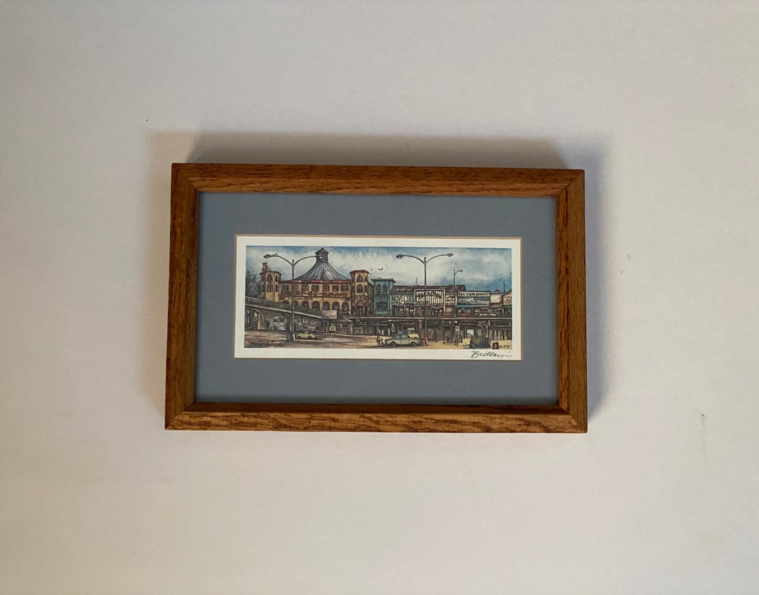 Framed Watercolor "santa Monica Pier" Art Print " Titled "merry Go ...