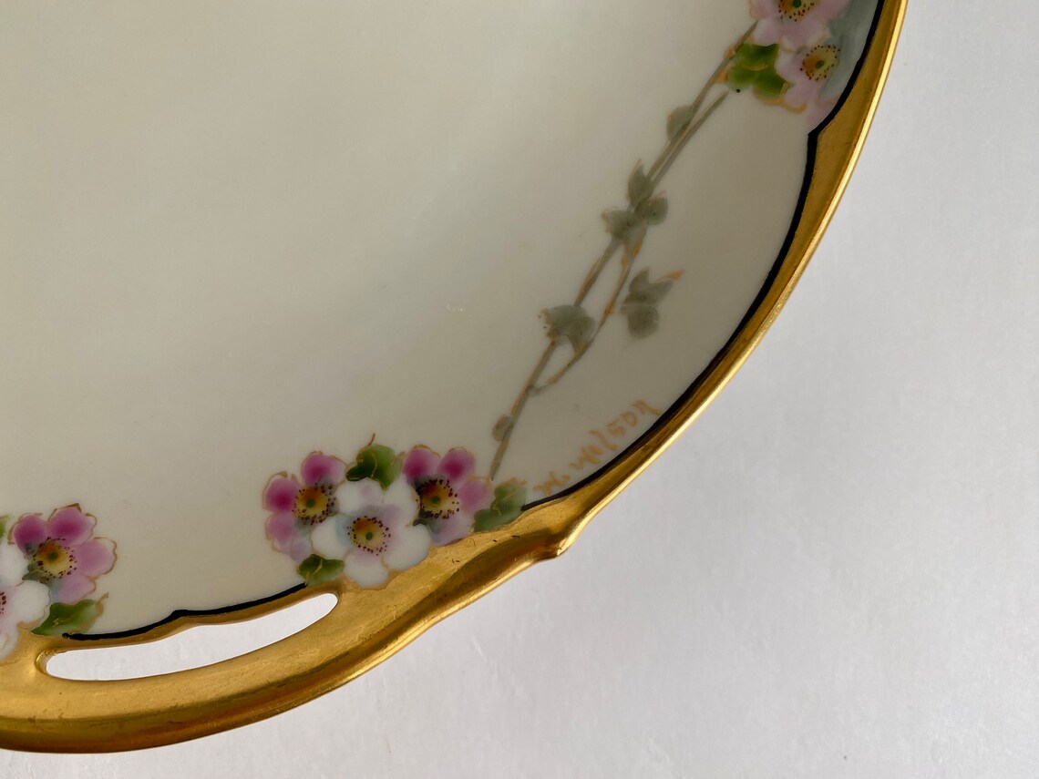 Vintage Walter Wilson Hand Painted Signed Floral Plate - Etsy