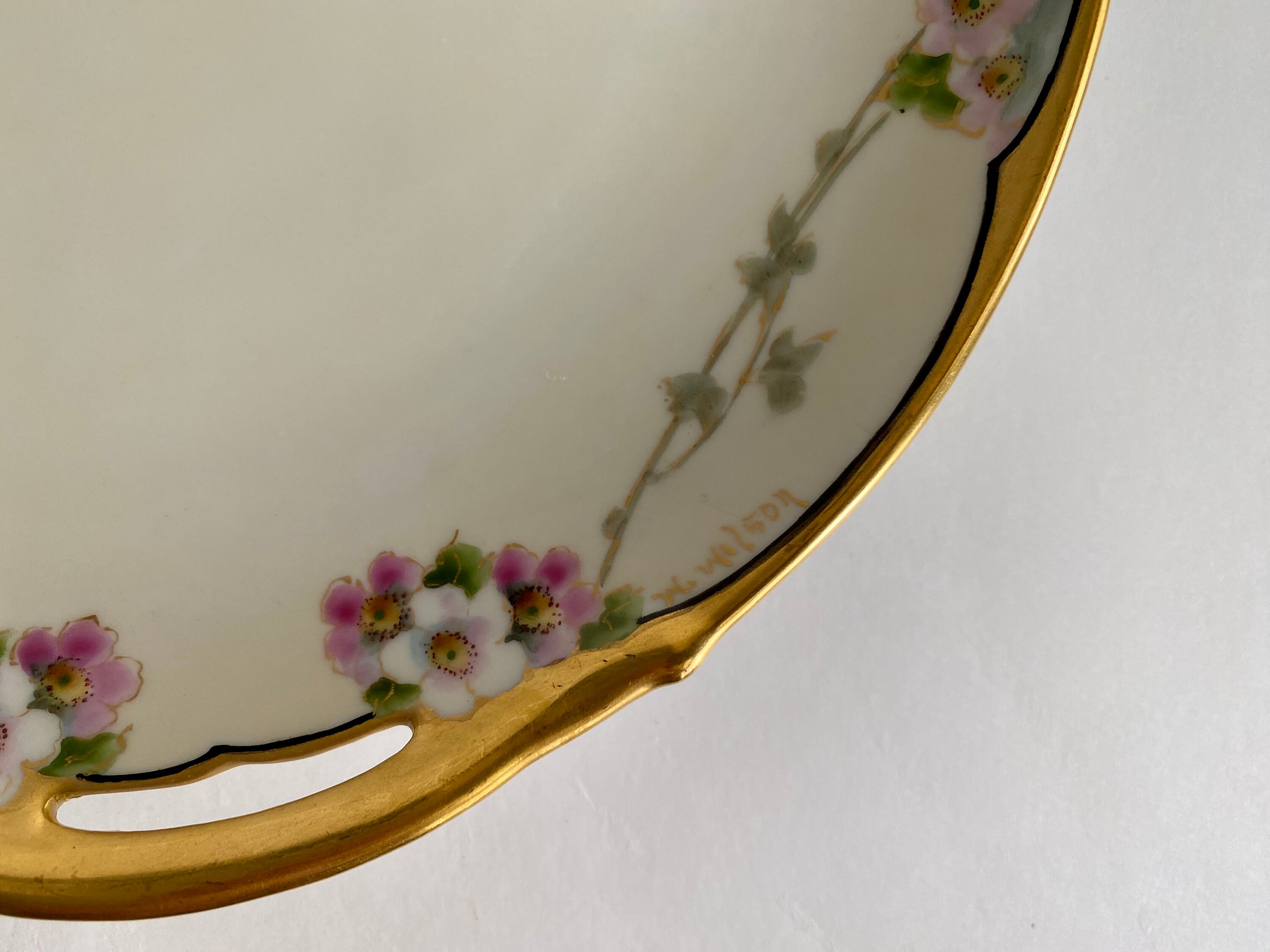 Vintage Walter Wilson Hand Painted Signed Floral Plate - Etsy