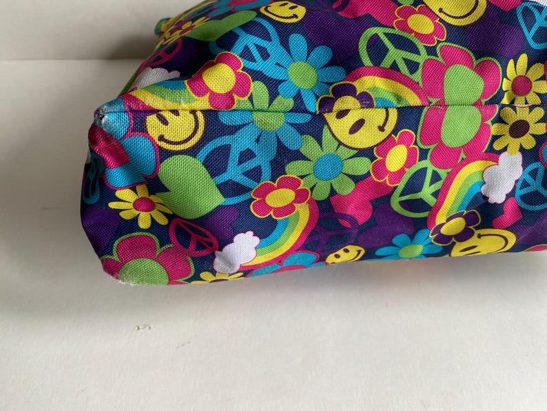 Vintage Dickies Tote Bag With Handles Colorful Peace & Love Pattern - Etsy