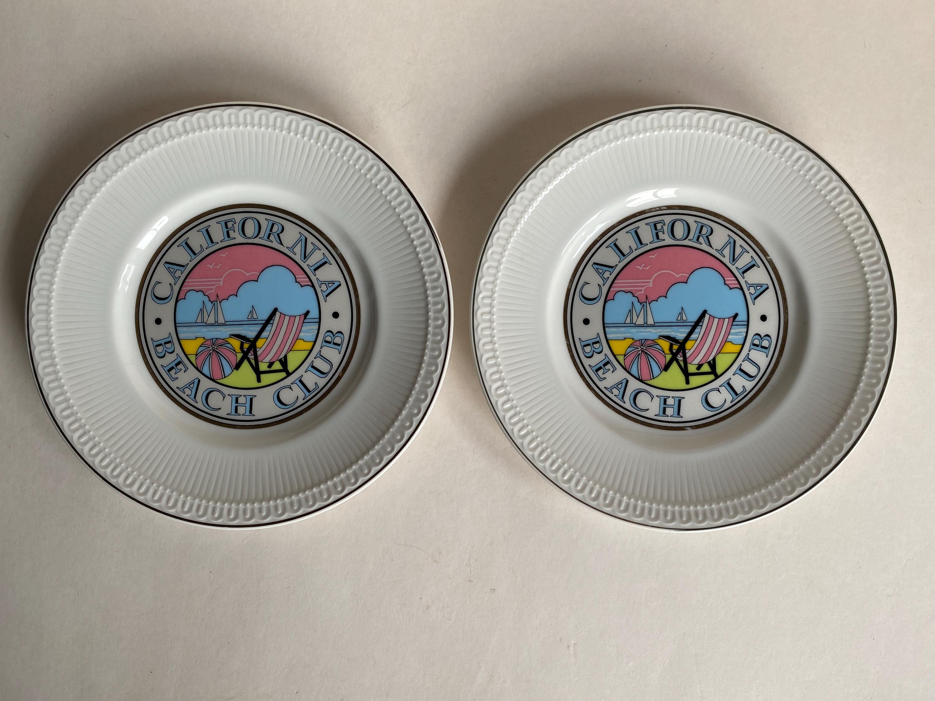 Vintage Set California Beach Club Decorative Plates Japan - Etsy