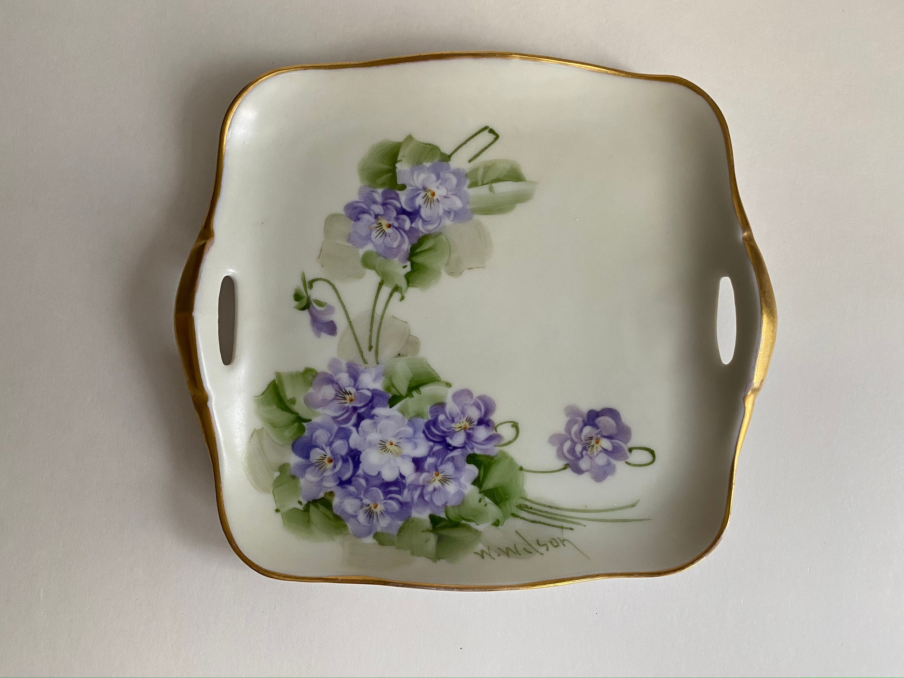 Walter Wilson Hand Painted Signed Floral Plate - Etsy