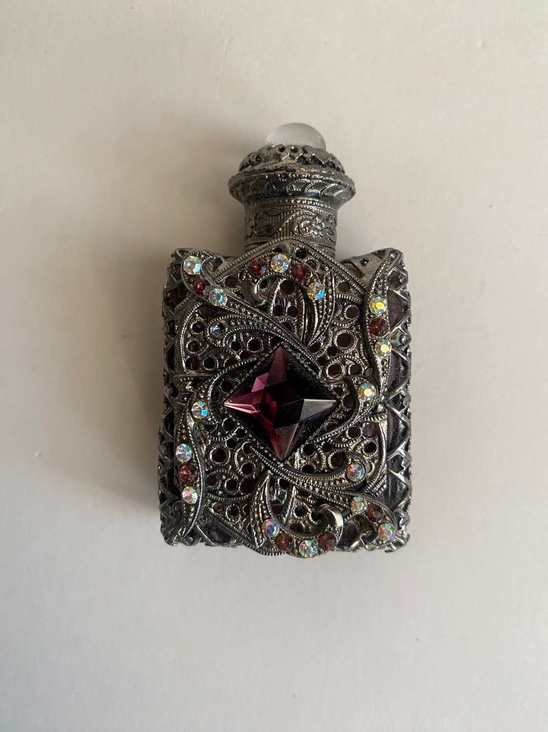 Vintage Filigree Glass Perfume Bottle With Dauber - Etsy