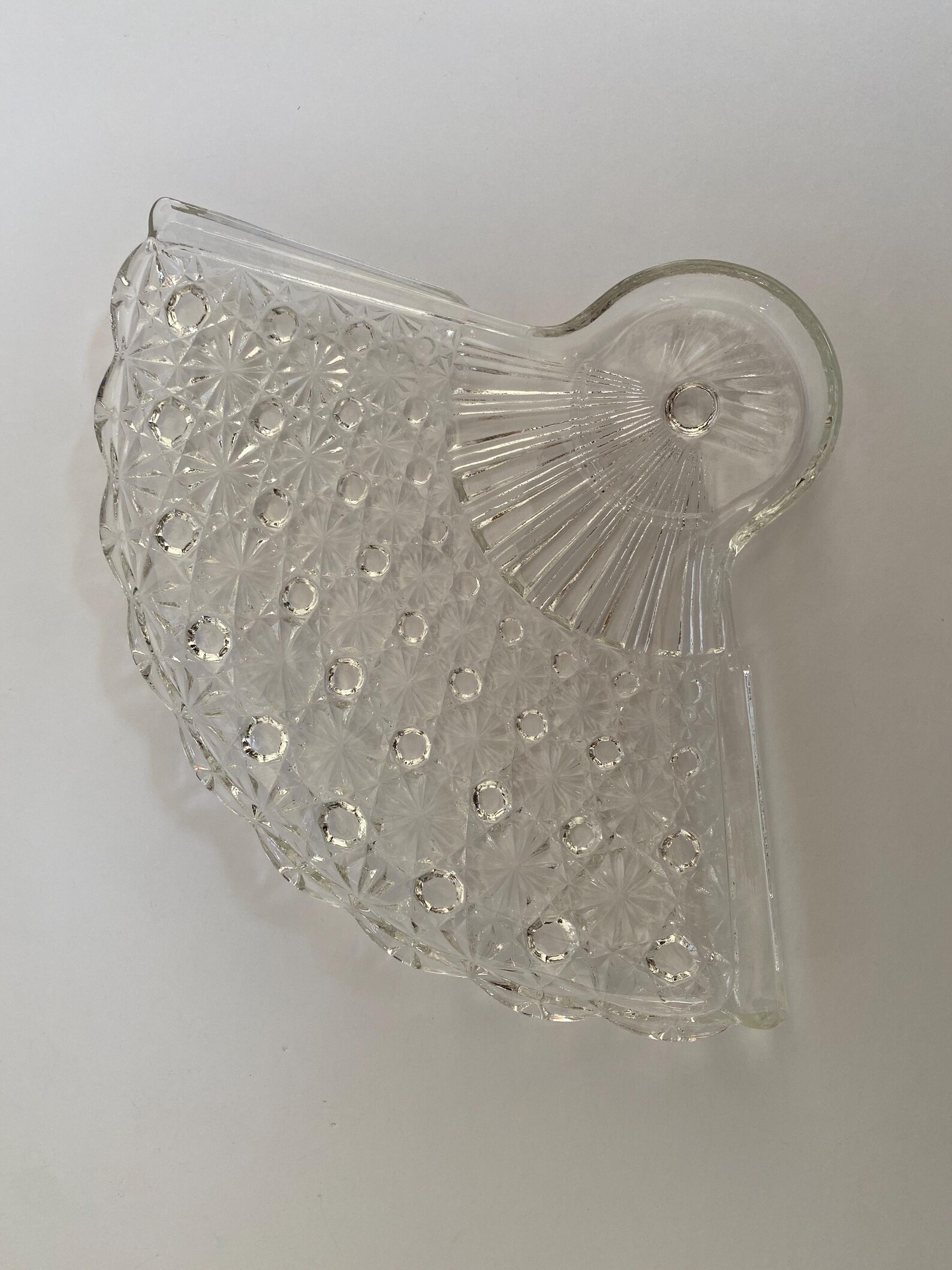 Vintage Clear Pressed Glass Fan Dish - Etsy