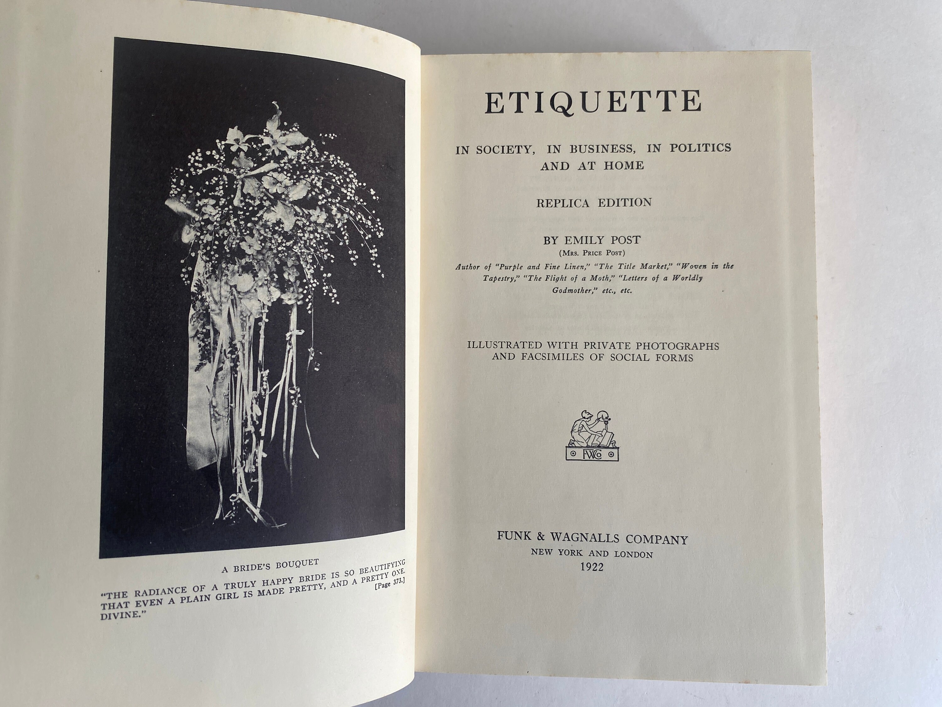 Emily Post Book "etiquette" Replica Edition - Etsy
