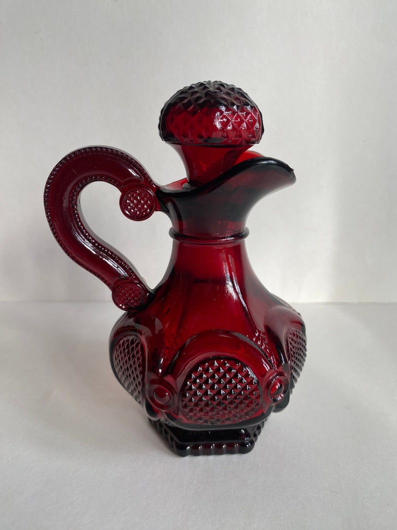 Vintage Avon Ruby Red Cut Glass Curette - Etsy