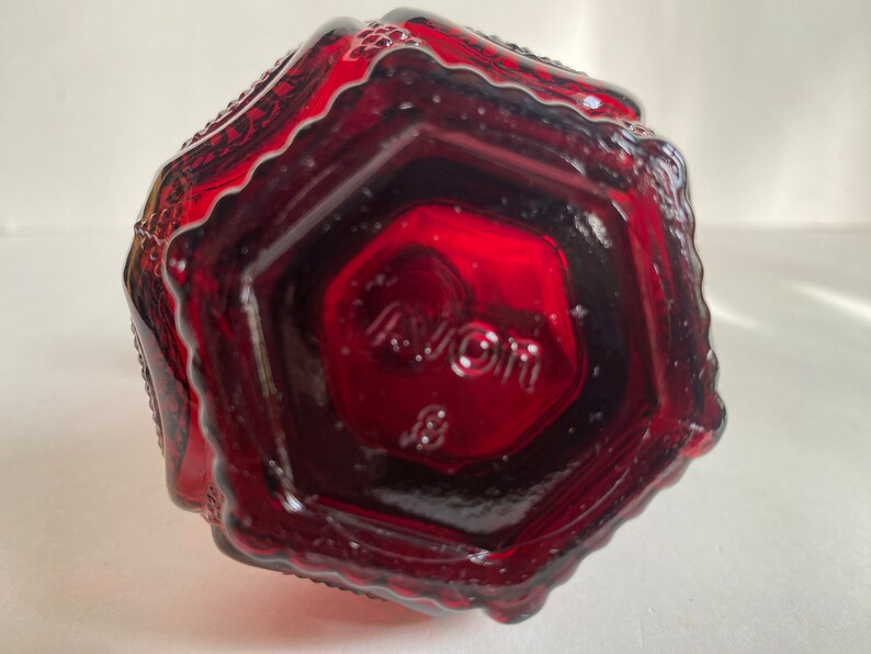 Vintage Avon Ruby Red Cut Glass Curette - Etsy