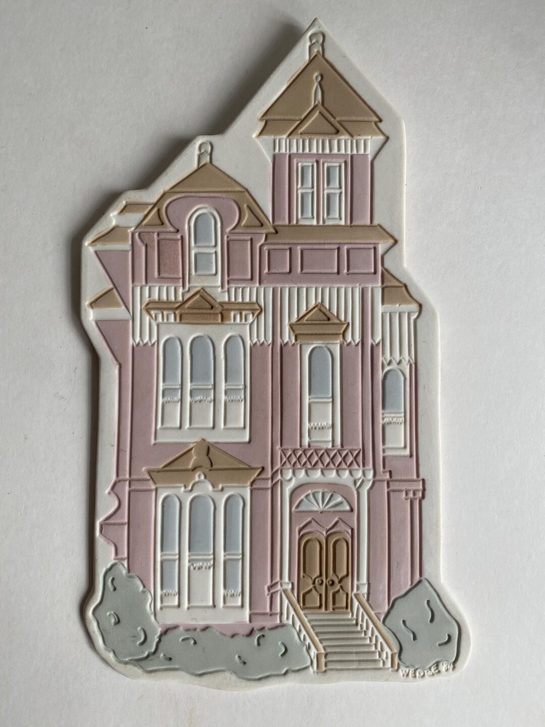 Vintage 1987 Wedge Studio Porcelain Charming Pink Victorian House ...