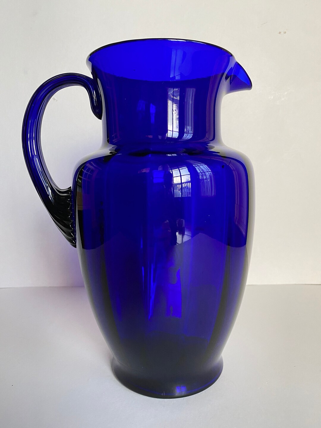 Deep Cobalt Blue Glass Pitcher - Etsy