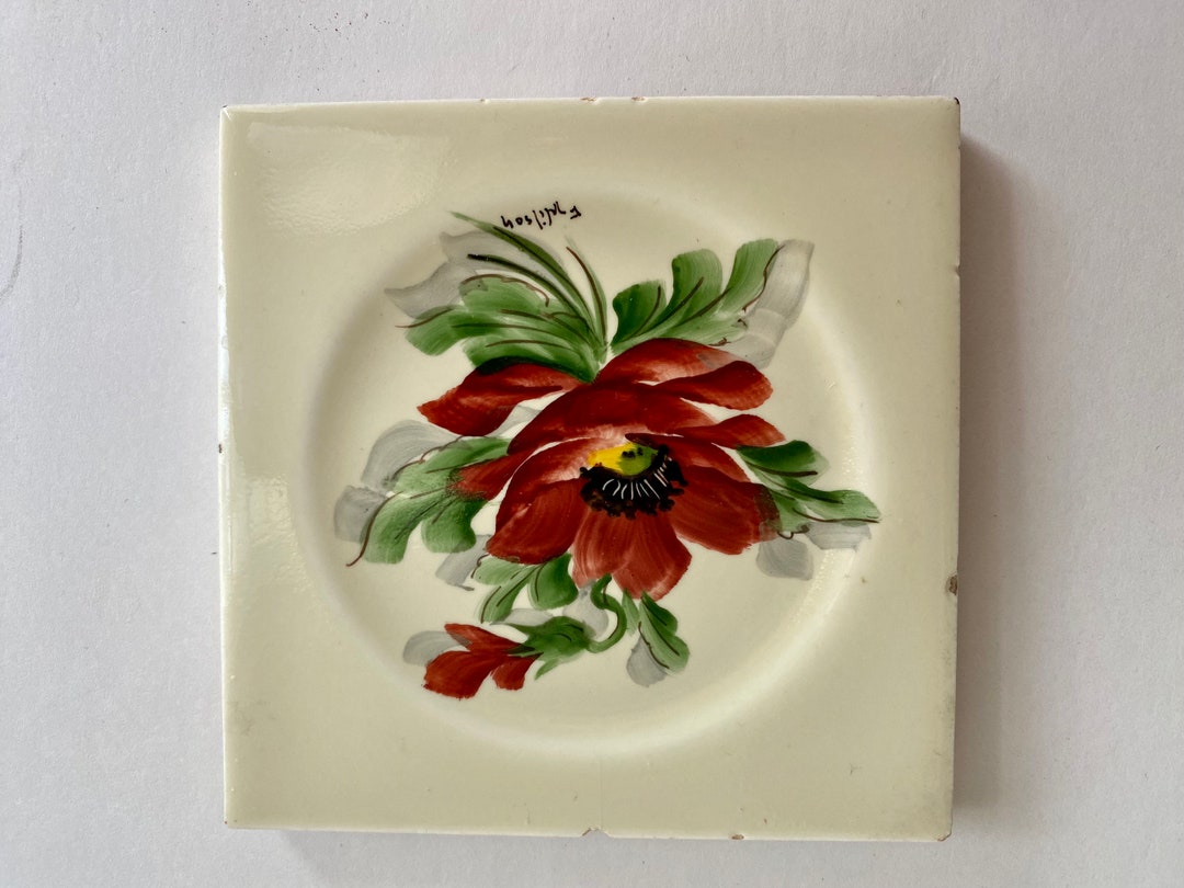 Rare Vintage Walter Wilson Hand Painted Signed Tea Tile - Etsy
