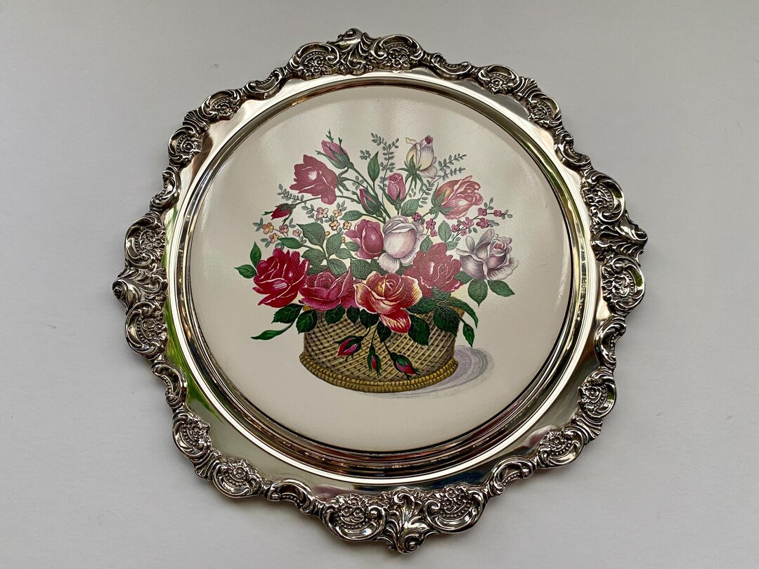 Vintage Wallace Silver Baroque Floral Hotplate Tile - Etsy