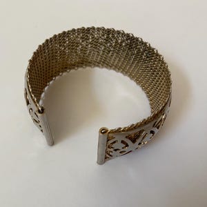 Vintage Julio Marsella Silver Mesh Cuff Bracelet - Etsy