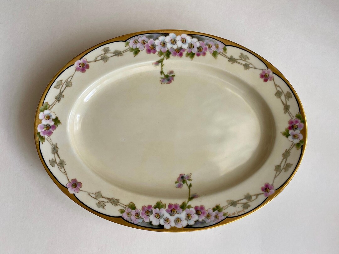 Vintage Walter Wilson Hand Painted Signed Floral Platter - Etsy