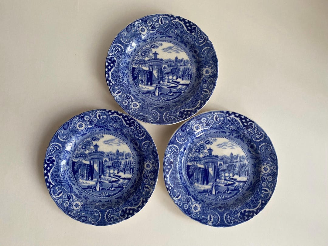 Vintage Set W.R. Landscape Midwinter Saucers - Etsy