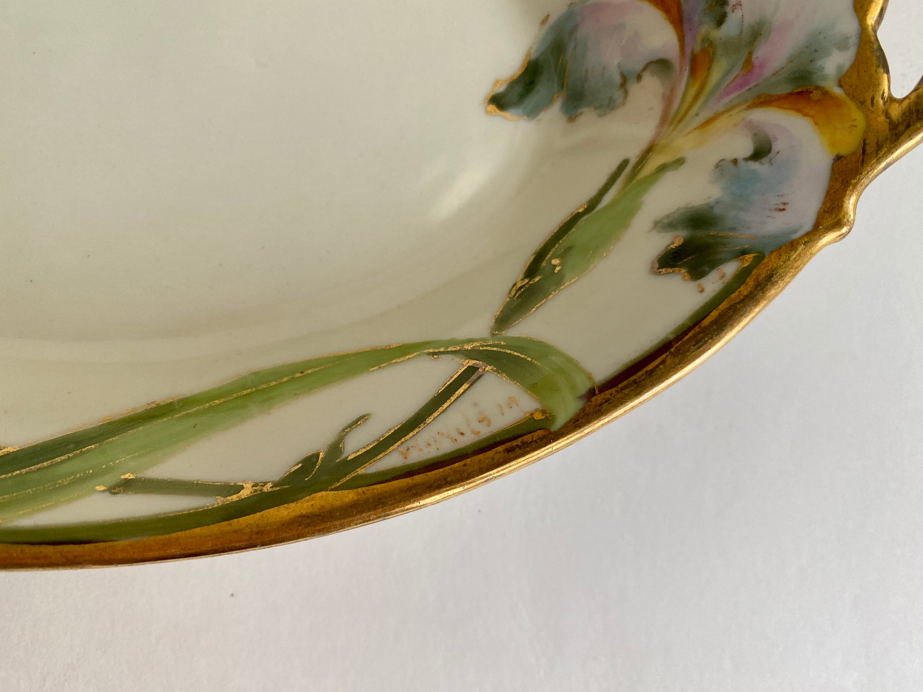 Vintage Walter Wilson Hand Painted Signed Lris Bowl - Etsy